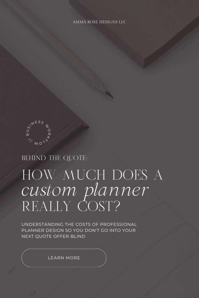 How Much Does a Custom Planner Design Really Cost? | Amma Rose Designs Blog